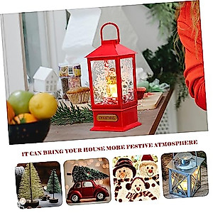 DOITOOL 1Pc Christmas Light Up Ornament Music Decor Tabletop Decor Desk top Decor PVC Lighted Snow Globe Lantern Snow Globe Water Lantern Christmas Night Light lamp Christmas Lamp Supplies