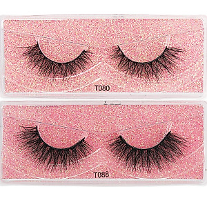 Dedbol 10 pairs of 10 models of 6D artificial fluffy natural mink eyelashes, dramatic false eyelashes(style 4)