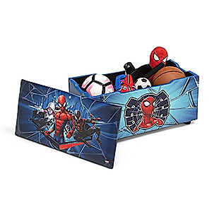 Delta Children Spider-Man Upholstered Toy Storage Bench for Kids | Perfect for Bedrooms and Playrooms