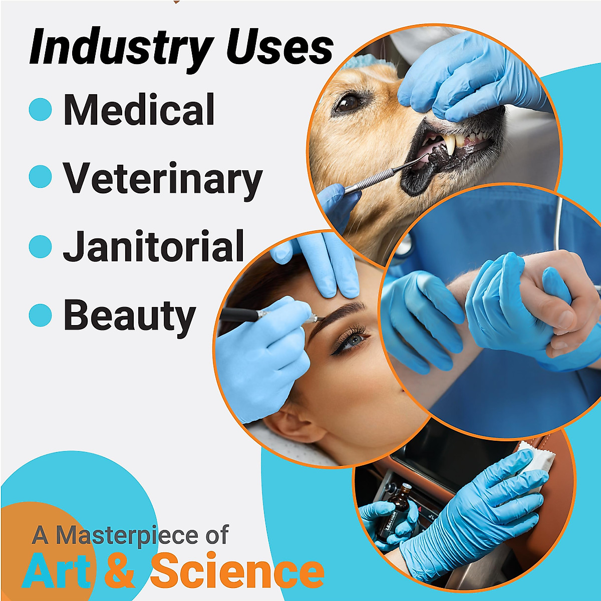 ASAP Blue Nitrile Powder Free Examination Gloves, Disposable, 4 mil, Medical, Food Safe, Tattoo, Cooking, Cleaning, Car – Medium, Case of 1000