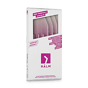 HALM Glass Straws - Variety Pack: 6 Reusable Drinking Straws in 2 Sizes + Plastic-Free Cleaning Brush - Made in Germany - Dishwasher Safe - Eco-Friendly - Perfect for Smoothies, Cocktails