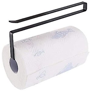 Kitchen Paper Roll Holder Paper Towel Rack Dining Table Kitchen Paper Roll Holder Vertical Paper Towel Storage Rack ( Color : Black )