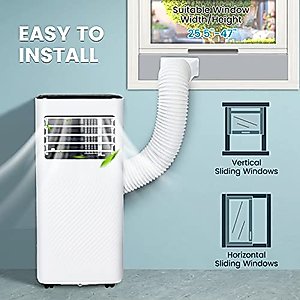 PETSITE 10000 BTU Portable Air Conditioner, 3 in 1 AC Cooling Unit with Remote Control, Dehumidifier, Sleep Mode, Window Kit, Stand up AC Unit for Bedroom Cools up to 350 Sq.Ft
