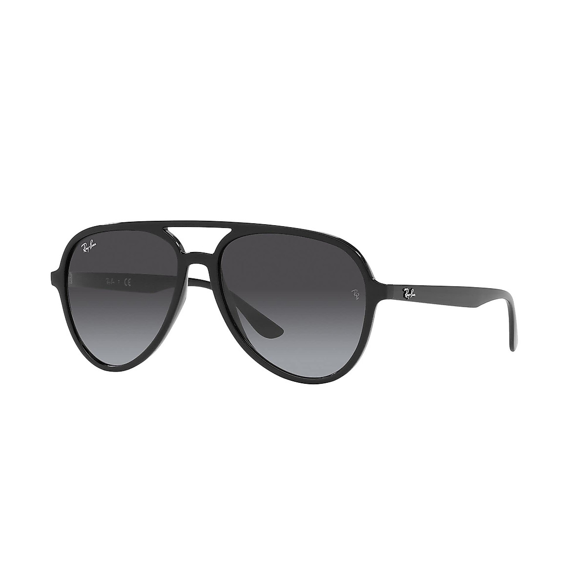 Ray-Ban RB4376 Aviator Sunglasses, Black/Grey Gradient, 57 mm