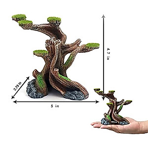 relaqcc Reptile Decor Aquarium Decorations Artificial Moss Resin Fish Tank Rocks Simulation Hollow Tree Leopard Gecko Trunk Accessories Aquarium View(Small3085)