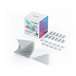 Nanoleaf Shapes WiFi and Thread Smart RGBW 16M+ Color LED Dimmable Gaming and Home Decor Wall Lights Expansion Pack (Mini Triangles (10 Pack))