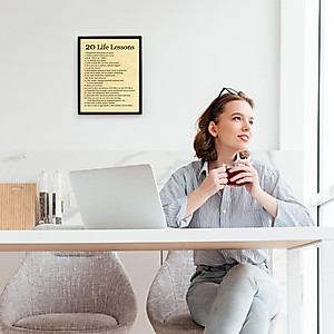 20 Life Lessons - Inspirational Wall Decor, Motivational Modern Typography Wall Art Print Is A Quotes Photo For Living Room Decor, Office Decor, Home Decor, or Room Decor Aesthetic, Unframed - 11x14