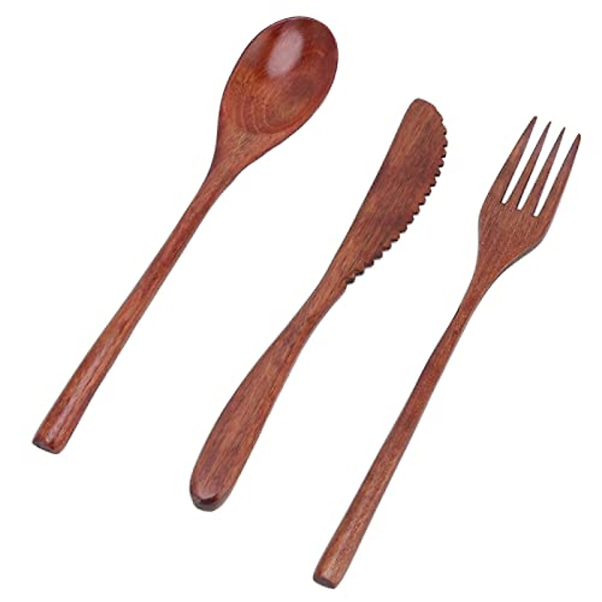 Wooden Cutlery Set Scratch Proof Portable Spoon Fork Cutter Tableware With Box For Dessert Salads Noodles Wooden Cutlery Set Scratch