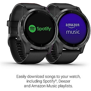 Garmin Vivoactive 4 GPS Fitness Smartwatch (Renewed) with Black Case and Slate Hardware