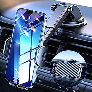 VICSEED Car Phone Holder Mount, [Non-Shaking & No More Falling Phones] Cell Phone Holder Car Mount Hands-Free Universal Cell Phone Mount for Car Dashboard/Windshield/Air Vent Fit for All Mobile Phones