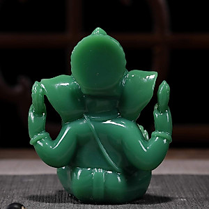 Seyee-bro Lord Ganesh Statues - Ganesha Idol Figurine - Elephant God Buddha Sculpture for Home Car Decor…