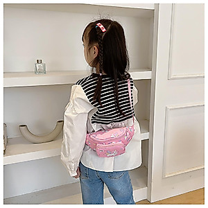 Latuasa Kids Fanny Pack Girls Waist Bag Crossbody Travel Belt Bag Purse Bag Pink Unicorn