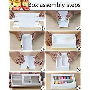 PQZKLDP 12Packs White Macaron Gift Boxes for 12 to 15 Macarons with Clear Window Cookie Packaging Box for Chocolate, Truffles Cake,Desserts,Mini Cupcakes, MuffinsHome X161