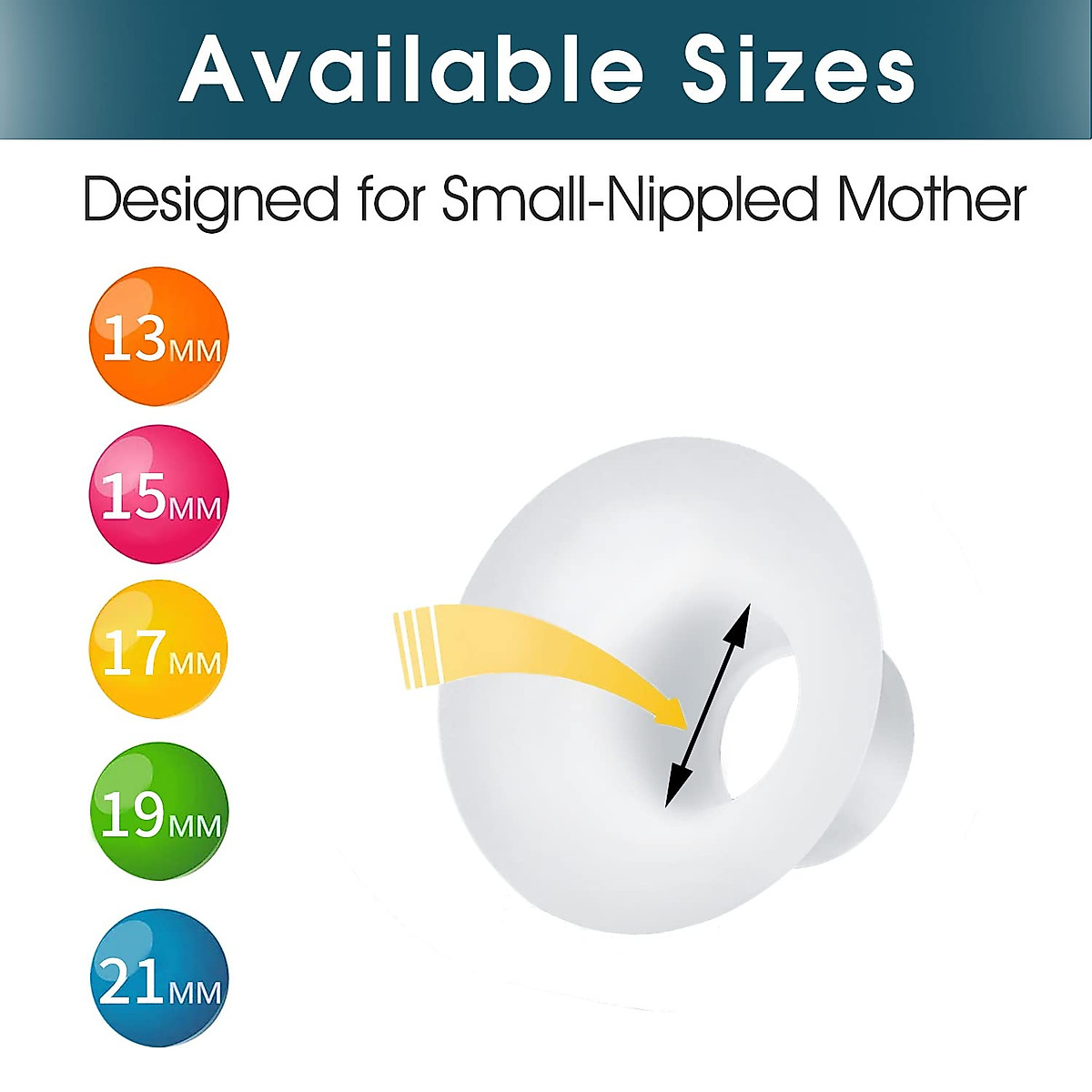 Begical Flange Inserts 19mm for Medela/Spectra/Elvie/Motif Luna/Ameda MYA Breastpump 24mm Breast Shields. Reduce 24mm Nipple Tunnel Down to 19mm;2pc/Each