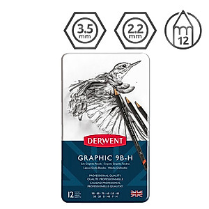Derwent Drawing Pencils School Supplies, 12 Count (Pack of 1), Gray