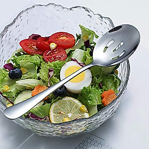 Serving Spoons 4 Pieces, Kyraton Serving Spoon, Include 2 Serving Spoon And 2 Slotted Spoons, Stainless Steel Serving Utensils, Serving Set Packing of 4