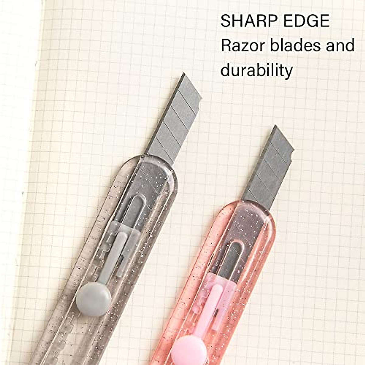 Small Utility Knife，Cute cat Paw Retractable Utility Knife，6 Utility Knifes，Send you 1 Plastic Ruler，9mm Wider Razor Sharp Blade，Perfect for Office and Home Use