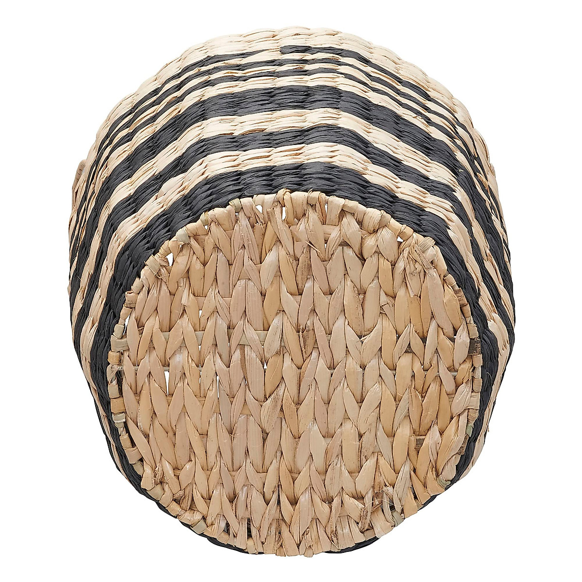 Household Essentials Cattail and Paper Multi Band Basket, Natural and Black