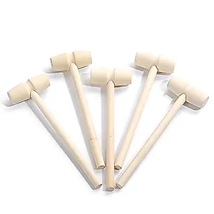 10 Pcs Wooden Mini Hammers Multi-Purpose Natural Wood Hammer for Crab Lobster Mallets