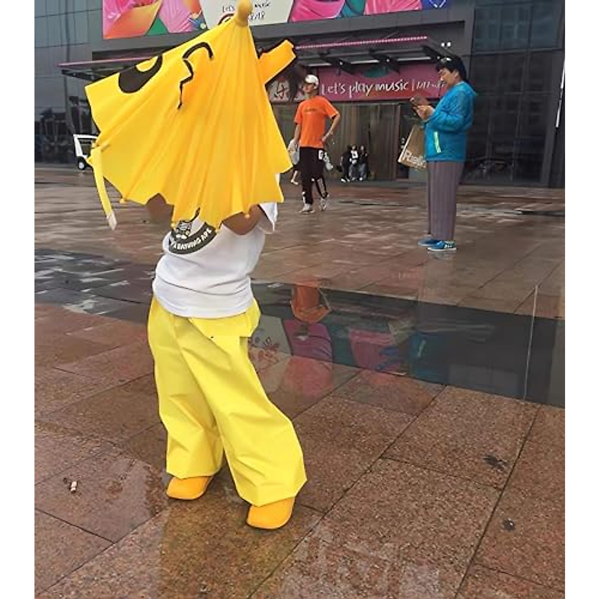 Toddlers Rain Waterproof Pants Little Boys Mud Dirty Proof Trousers Lightweight Hood Rain Poncho Kids Rain Suit Blue 1-2 Years