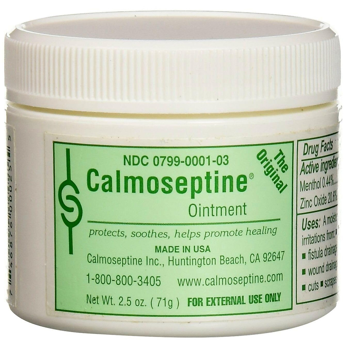 Calmoseptine Diaper Rash Ointment Jar - 2.5 Oz (Pack of 5)