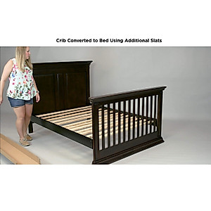 CC KITS Set of Eight - 53 1/2 Inch Full/Double Size Solid Wood Support Bed Slats｜for Use Crib Conversion Kits｜Platform Frame for Mattress｜Bunkie Board, Box Spring or Foundation Replacement Option
