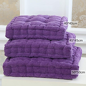 ZXCC Thicken Square Floor Cushion, Nonslip Seat Cushion Corduroy Chair Pads Floor Pillow Booster Seat Pad Mats for Car Outdoor Patio Dining Orthopedic Coccyx Pain-red 45x45cm(18x18inch)