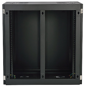 TRIPP LITE 18U Heavy Duty Wall Mount Rack Enclosure Cabinet Side Mount Wall Mount Components SRW18UHD Black