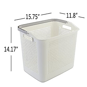 Neadas 42 L Plastic Laundry Hamper with Handle, Large Plastic Storage Basket, 4 Pack