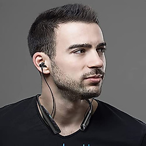HORNORM Neckband Bluetooth Headphones with TF Card Slot 100 Hours Playtime Neck Bluetooth Earphones with Microphone Around The Neck Earbuds Magnetic Earphones Compatible with Cellphones,PC,Tablet