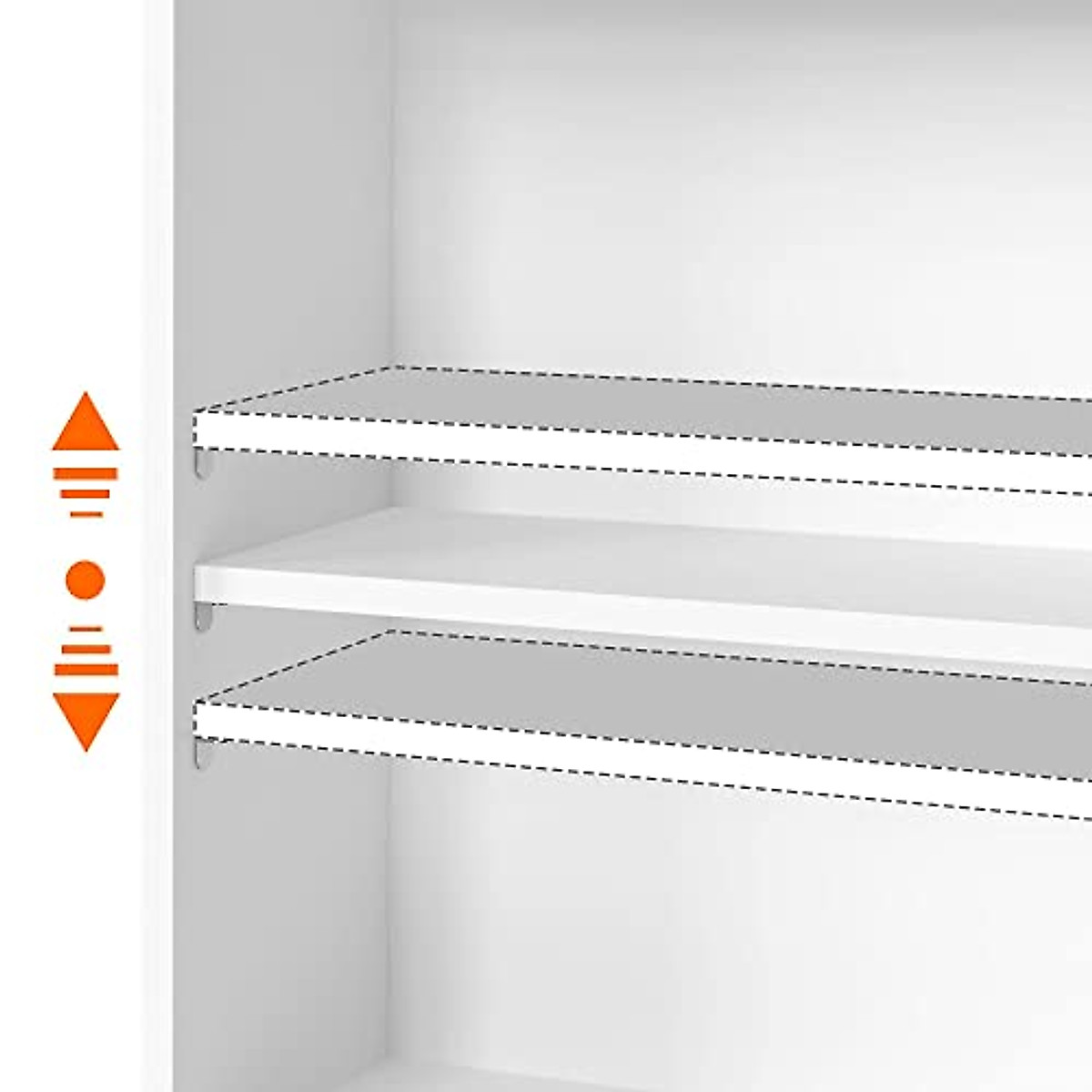 Topeakmart Over The Toilet Storage with 2 Doors & Adjustable Shelf, Free Standing Toilet Rack, Home Space-Saving Furniture with 2 Upper Open Compartments, L25xW8xH77 Inches, White