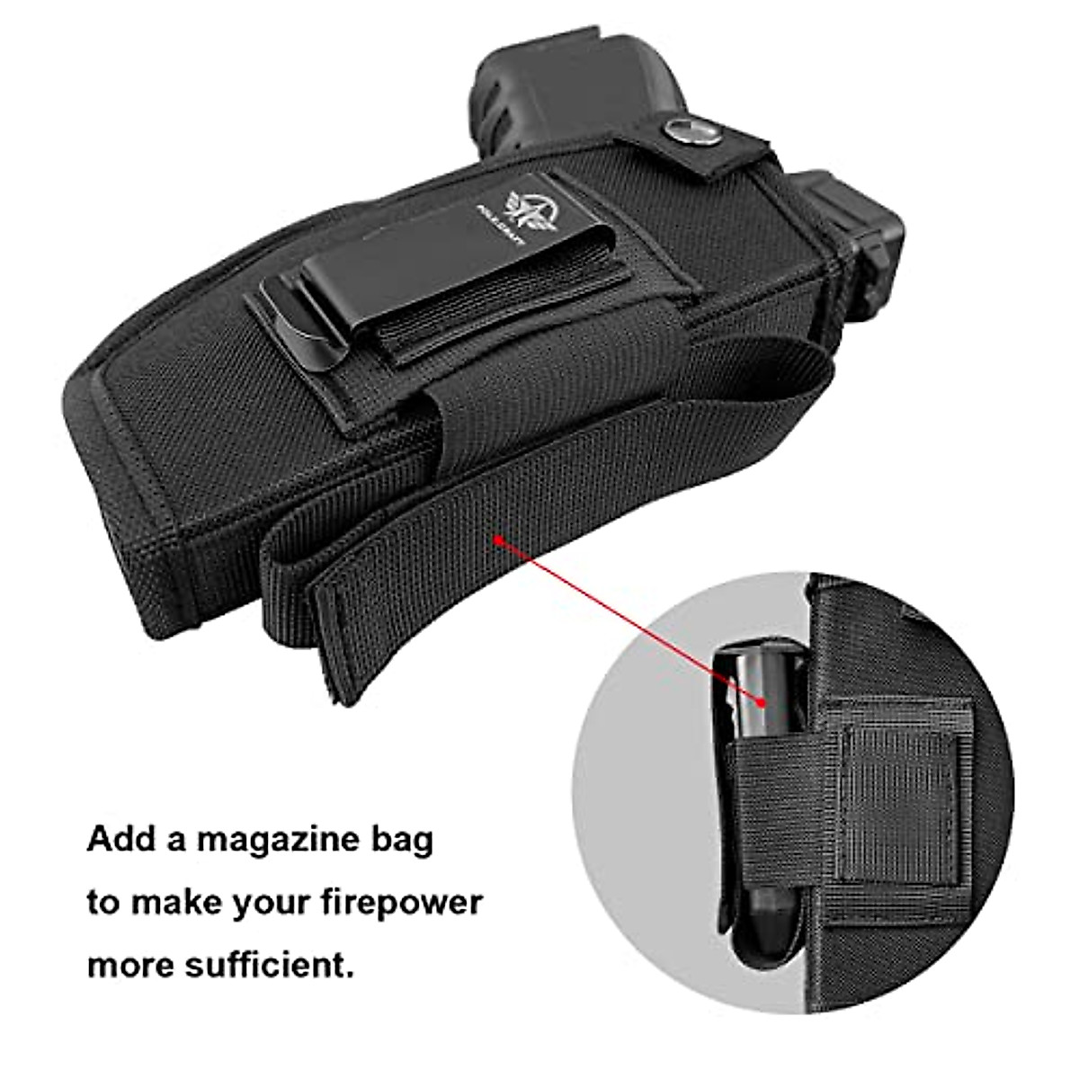 Gun Holsters For Pistol 9mm IWB/OWB Fit: Glock 19 17 43x- Taurus G3C G2C- Sig Sauer - S&W M&P Shield 9mm - Ruger - Colt 1911 - Springfield ... For 3.1'' - 4.7'' Barrel Pistol with Mag Pouch Right/Left