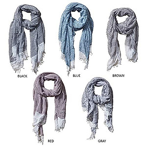 Hadley Wren Women's Lightweight Summer Insect Shield Scarf, Brown Stripes, One Size