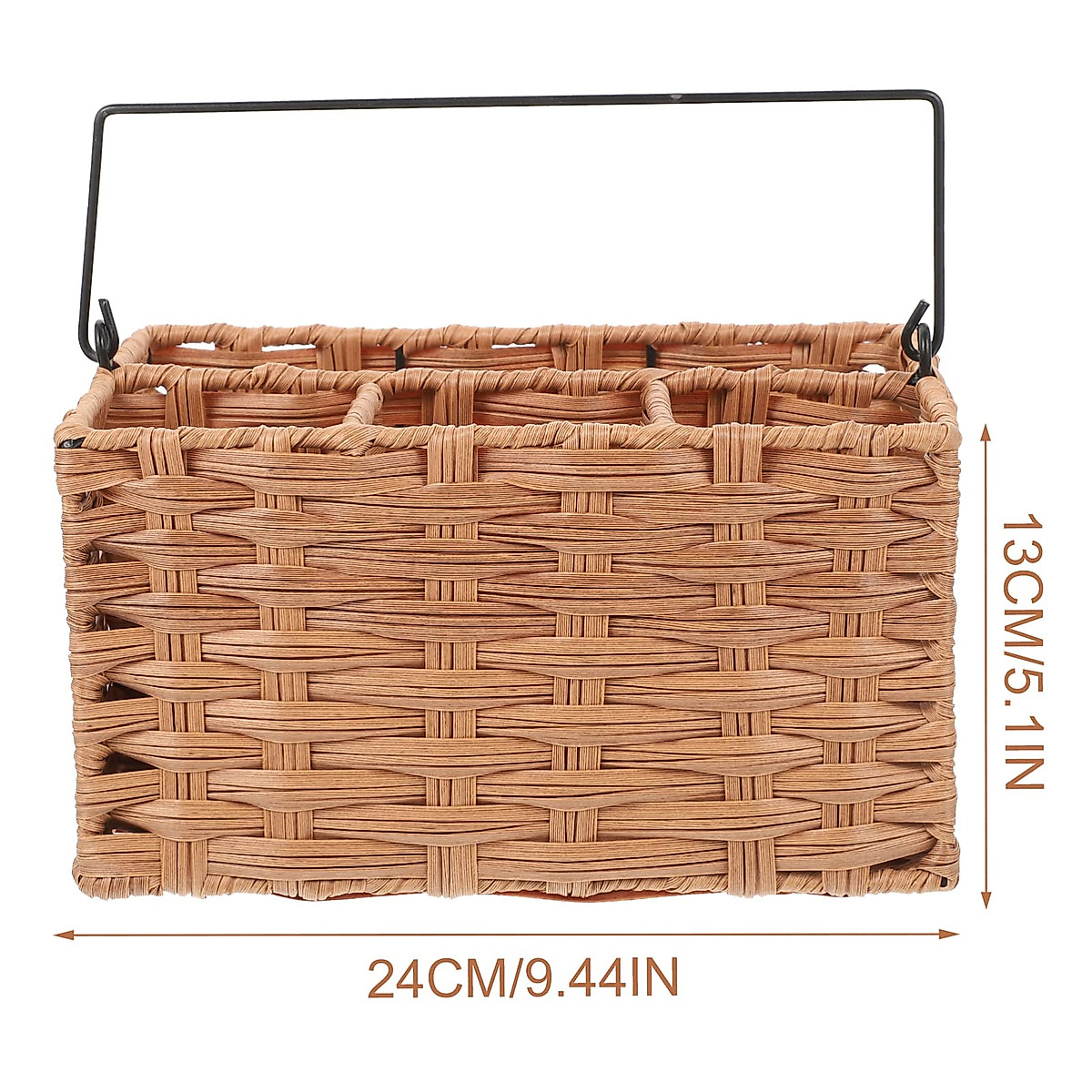 Zerodeko Utensil Basket Utensil Holder Cutlery Storage Basket Make up Iron Woven Basket Cutlery Holder Seagrass Baskets