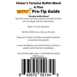 Fluker's Buffet Blend Tortoise Freeze Dried Food 6.75oz - Includes Attached DBDPet Pro-Tip Guide