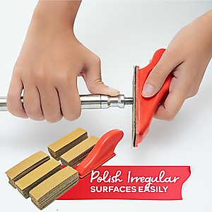 XFasten Micro Sander Kit 3.5” x 1” Mini Detail Sander Sandpaper Kit 80 120 180 240 400 Grit 100 PCS Sand Paper for Wood Furniture, Mini Sander Kit, Finger Sander, Small Sander for Small Projects