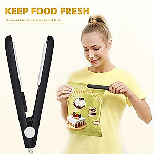 Bag Sealer Heat Sealer Chip Bag Sealer Food Sealer Clip Kitchen Gadgets,W WARETA Bag Sealer Heat Seal Handheld Plastic Sealer Bag Sealer for Plastic Bag Chip Bag Cookie Bags Snack Bag Foil Bag(Black)