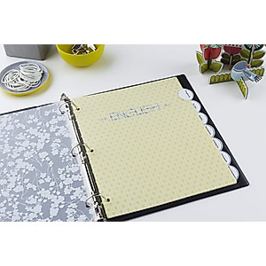 Avery Insertable Style Edge Plastic Dividers for 3 Ring Binders, 8-Tab Set, Assorted White Frosted Designs, 1 Set (11291)