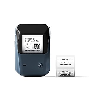 NIIMBOT B1 2 Inch Thermal Label Maker with 1 Roll Free Tape Auto Identification for Home Office Organization Commercial Use Business Price Gun Label Printer Shipping Label Tag Writer