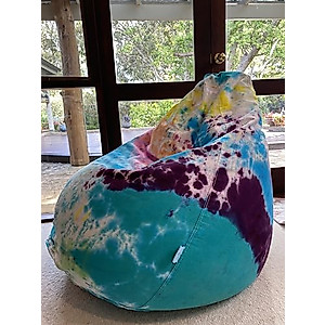 Bean Bag Chair Cover with Tie Dye Kit & Liner Bag - 3FT Bean Bag Chair Cover - Bean Bag Covers Only - Bean Bag Storage - Empty Bean Bag - Bean Bag Chair No Filler - Washable