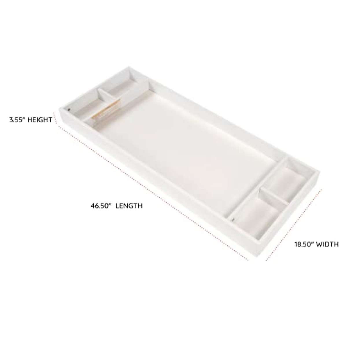 dadada Baby’s Removable Changing Tray for Dresser - Diaper Changing Topper for Dresser White 48"