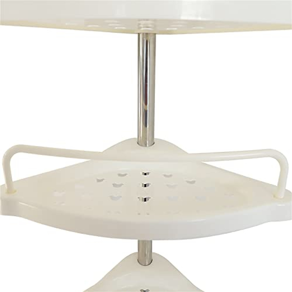 NOPTEG 4 Tier Bathroom Corner Shower Caddy - Tension Pole Rust Proof Telescopic Rod Storage Rack Organizer Corner Shower Organizer