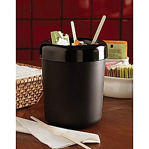 American Metalcraft MELWB American Metalcraft MELWB Waste Bin, Melamine, Table Top, 5" Diameter, 6" Height, Black, Melamine, Black