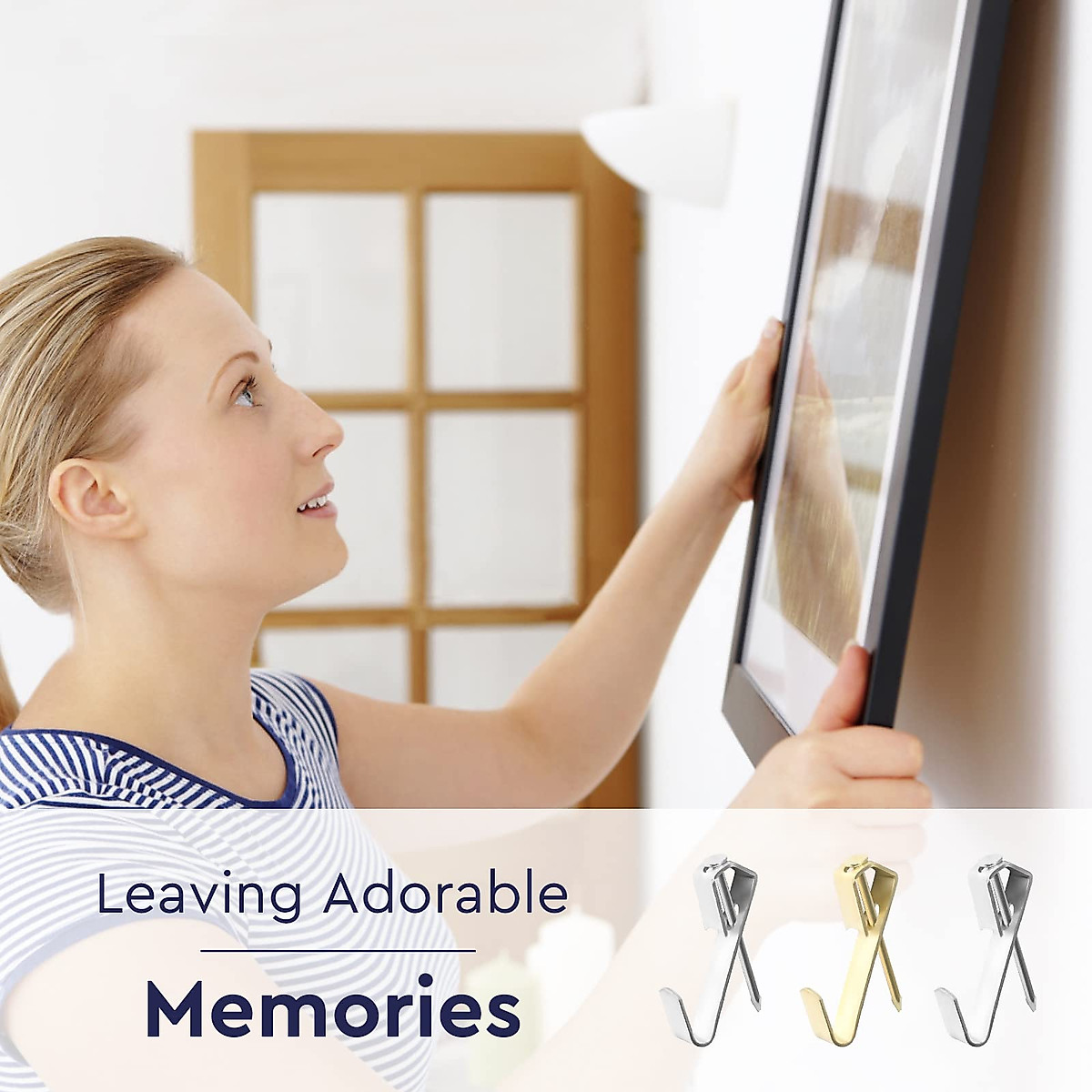 130 Pcs 30lb Picture Hangers – Multipurpose Picture Hanging Hooks Kit Drywall Wooden Wall Picture Hanging Nails