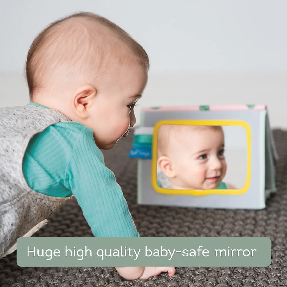 Taf Toys Koala Infant Tummy-time High Contrast Soft Crinkle Activity Book with Huge Baby Safe Mirror, 3D Activities, Textures and a Soft Baby Teether