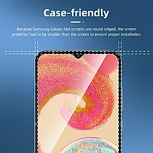 NEW'C [3 Pack] Designed for Samsung Galaxy A04e / Galaxy M04 / Galaxy F04 Screen Protector Tempered Glass, Bubble Free, Ultra Resistant