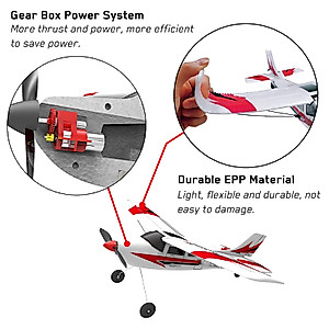 GoolRC RC Airplane, 2.4GHz 4CH Remote Control Airplane, Ready to Fly RC Plane with 6-Axis Gyro, RC Aircraft Flight Toys for Adults and Kids, Include 3 Batteries