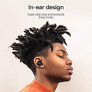 True Wireless Earbuds Bluetooth 5.0 Headphones in Ear with Metal Charging Case,Super Stereo,Noise Cancellation Mic, Touch Control, 42 Hours Playback for iPhone and Android (Matte Black)