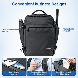 SANWA 15.6-inch Laptop Computer Backpack with USB Charging Port, Water Resistant, Anti Theft Business Briefcases, Shoulder Bag Handbag, Compatible with MacBook Dell Notebook, School, for Men/Women
