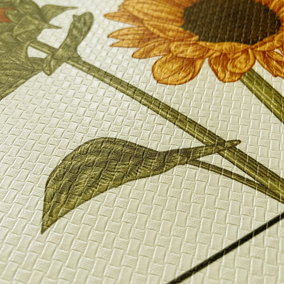 UKELER Farmhouse Kitchen Rug Set 2 PCS Sunflower Floral Waterproof Laundry Room Rugs Runner Non Slip Cushioned Anti-Fatigue Area Rugs for Kitchen Laundry Room